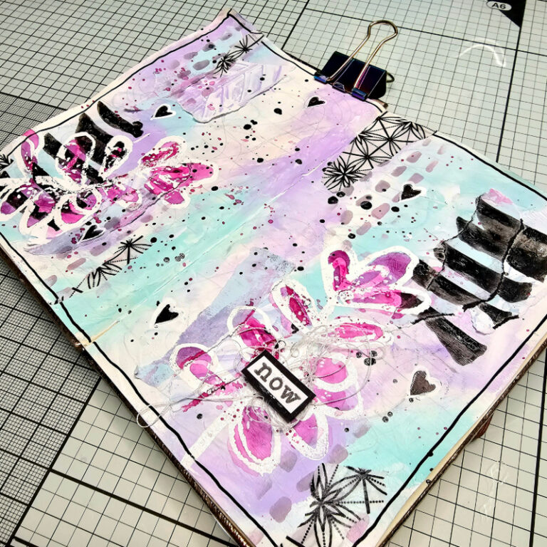 Art Journal Tutorial with Pencil Marks 7 – Rubber Dance Art Stamps Blog