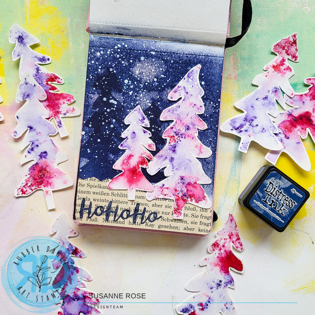 Beautiful Christmas Cards with Gelli Prints and Textured XMas Trees ...