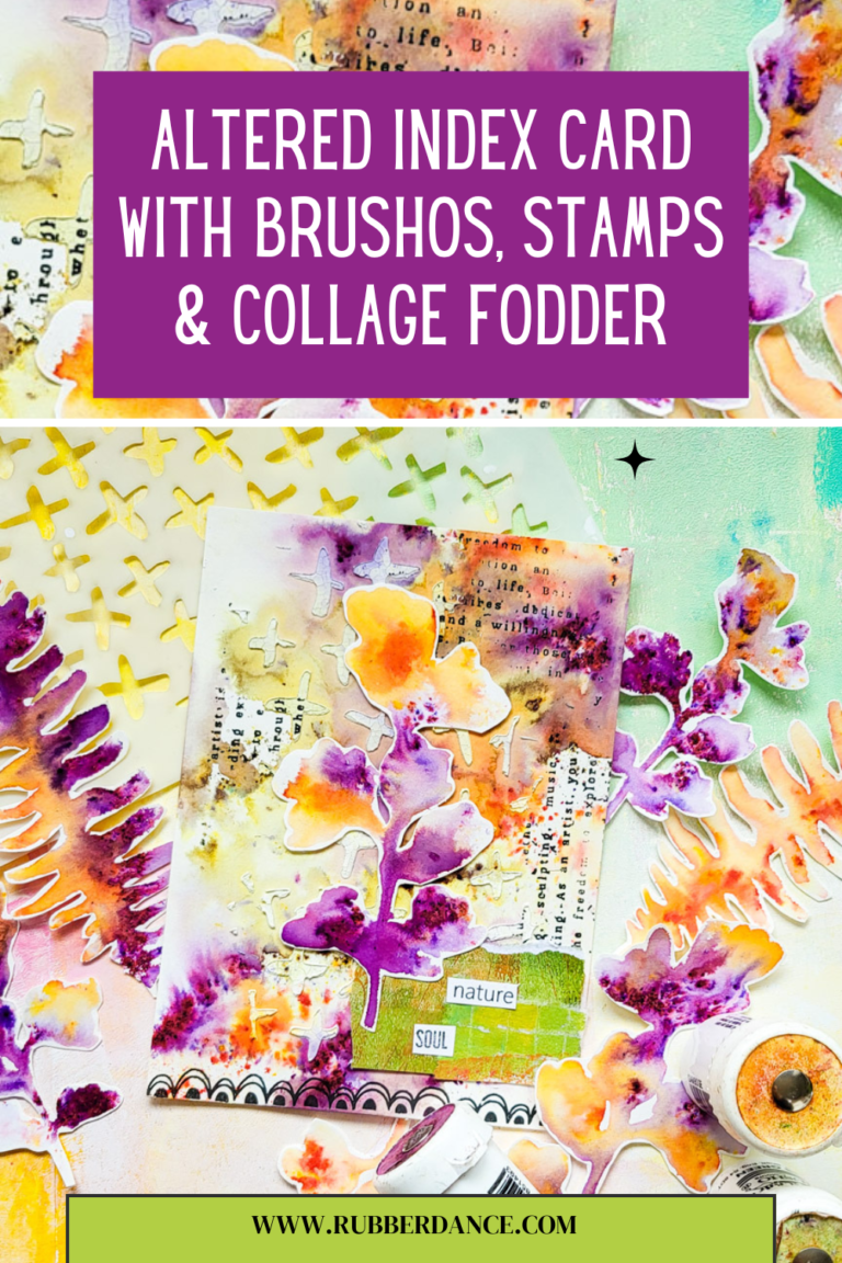 Mixed Media Index Card with Sketchy Leaves – Rubber Dance Art Stamps Blog