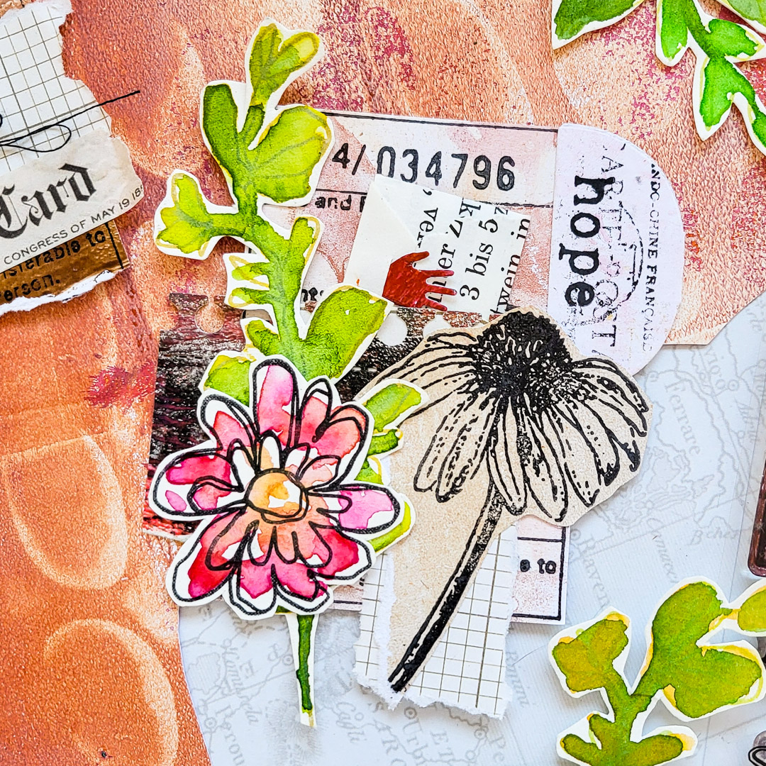 Stamped Collage Cluster from Scraps with Mix It Up 7 – Rubber Dance Art ...