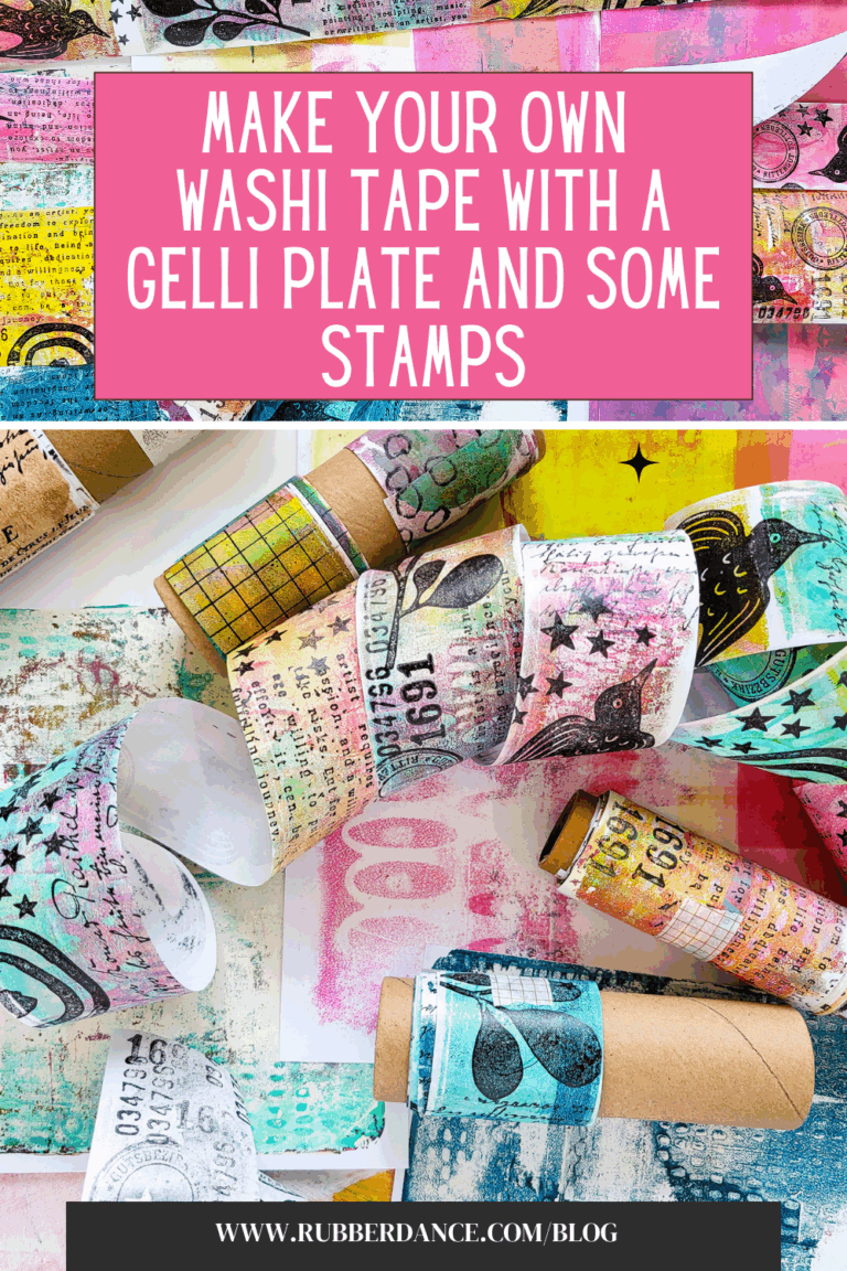 DIY Washi Tape – let’s make some gelli printed tapes – Rubber Dance Art ...