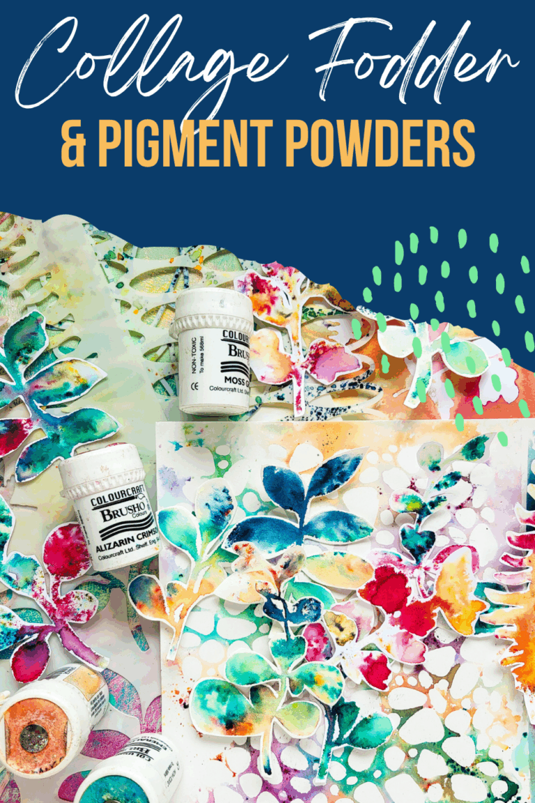 Backgrounds and Collage Fodder with Pigment Powders & Stencils – Rubber ...