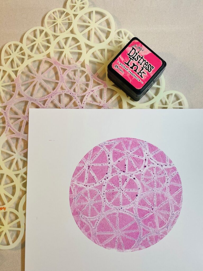 Make lovely Backgrounds with Distress Inks, a Mini Gel Plate & Stencils – Rubber Dance Art ...
