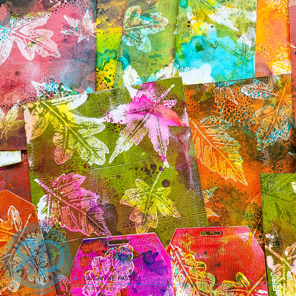 Create amazing layered Gelli Prints with Autumn Leaves – Rubber Dance ...