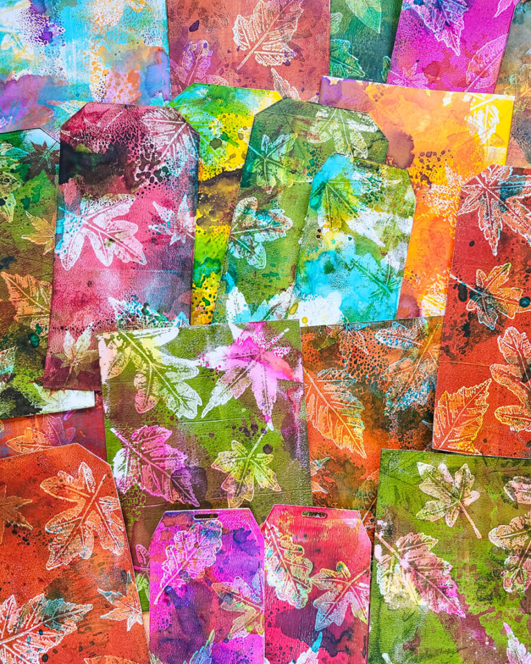 Create amazing layered Gelli Prints with Autumn Leaves – Rubber Dance ...