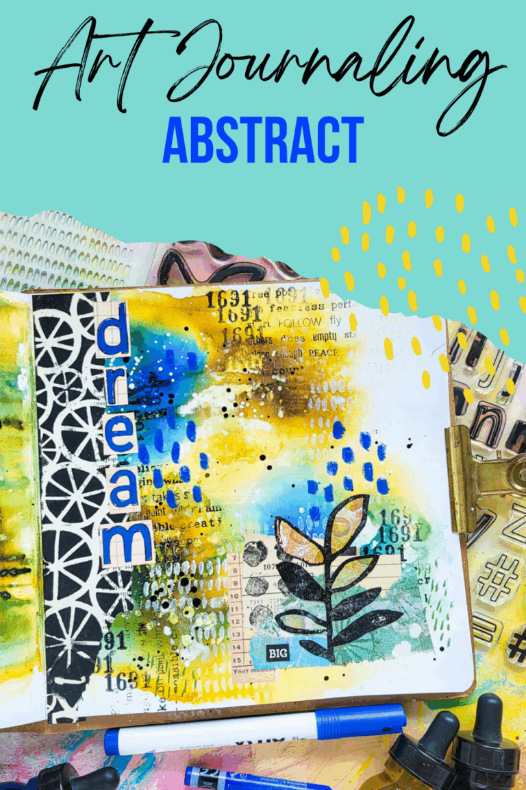 Abstract Art Journal Technique with Inks & Collage – Rubber Dance Art ...