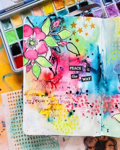 Art Journal Page Tutorial with Waterolors and Inky Flowers – Rubber ...
