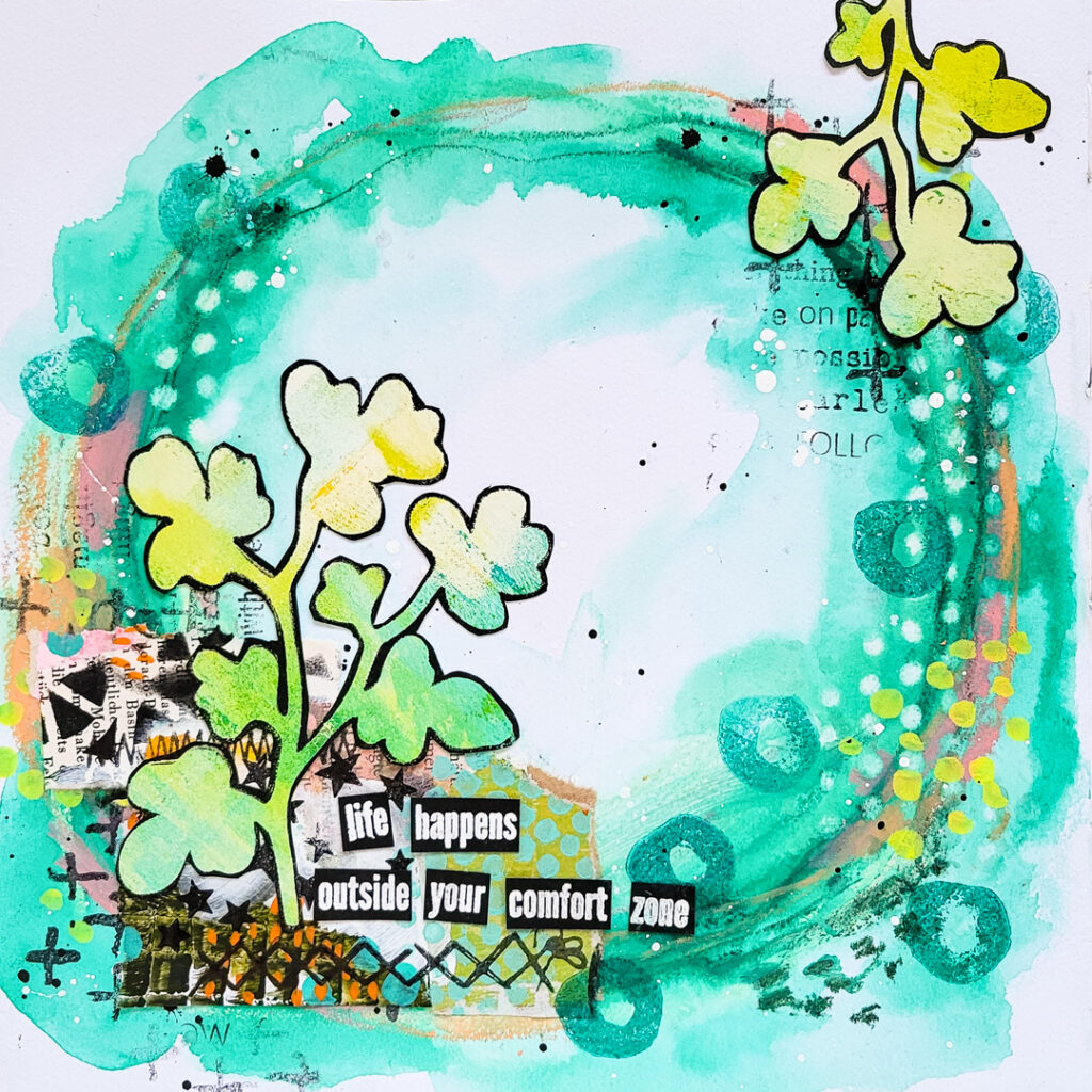 Abstract Watercolor Art with Mark Making and Inky Friends – Rubber Dance Art Stamps Blog