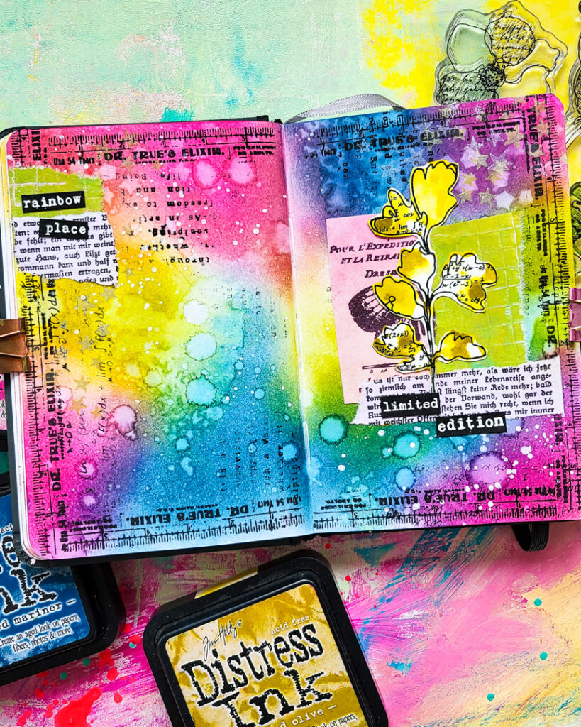 Art Journaling with Distress Inks, Collage & Doodle Flowers – Rubber ...