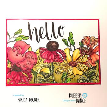 Rubber Dance Art Stamps - Clearstamps - Inky Flowers