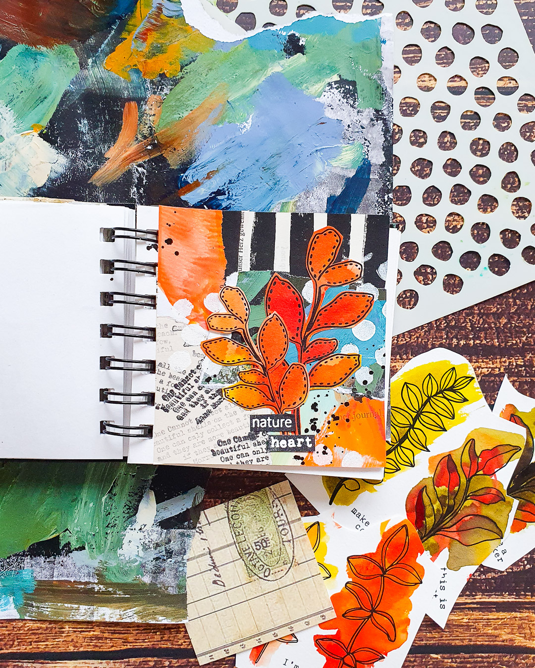 Rubber Dance Art Stamps - Clearstamps - Collage Leaves 1