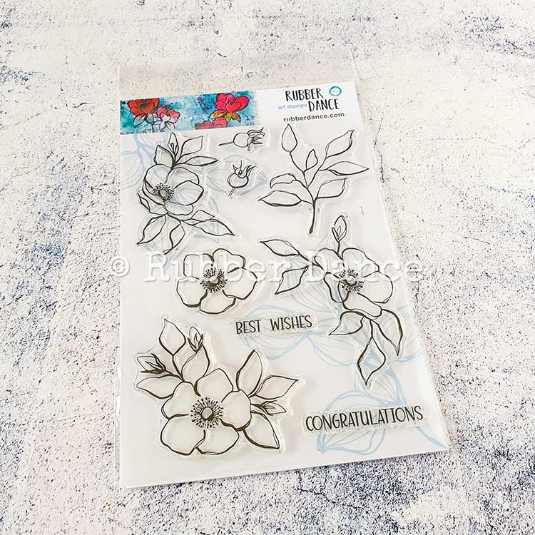 Rubber Dance Art Stamps - Clearstamps - Inky Flowers