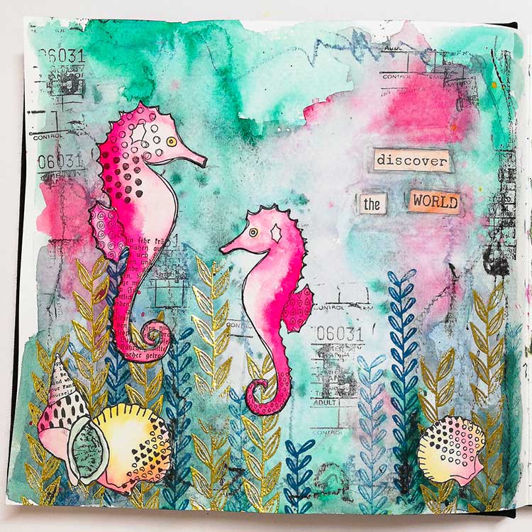 Rubber Dance Art Stamps - Clearstamps - Textured Sea Creatures