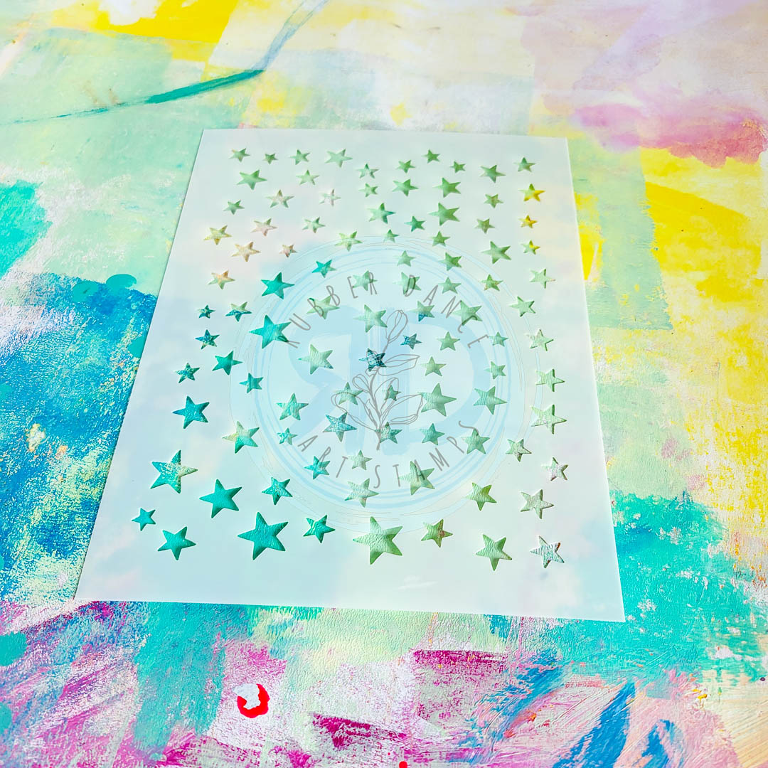 Rubber Dance Art Stamps - Stencil - Stars 1