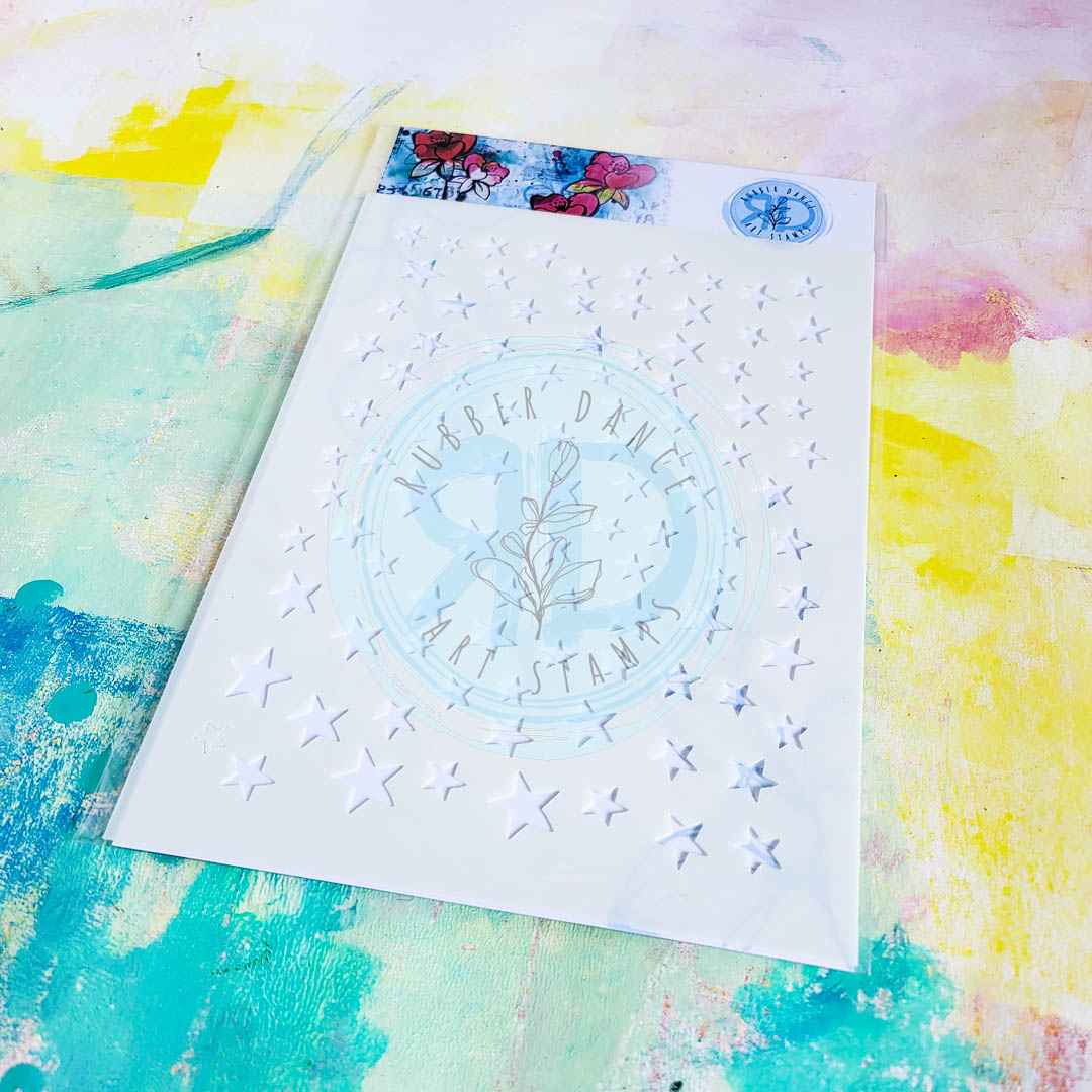 Rubber Dance Art Stamps - Stencil - Stars 1